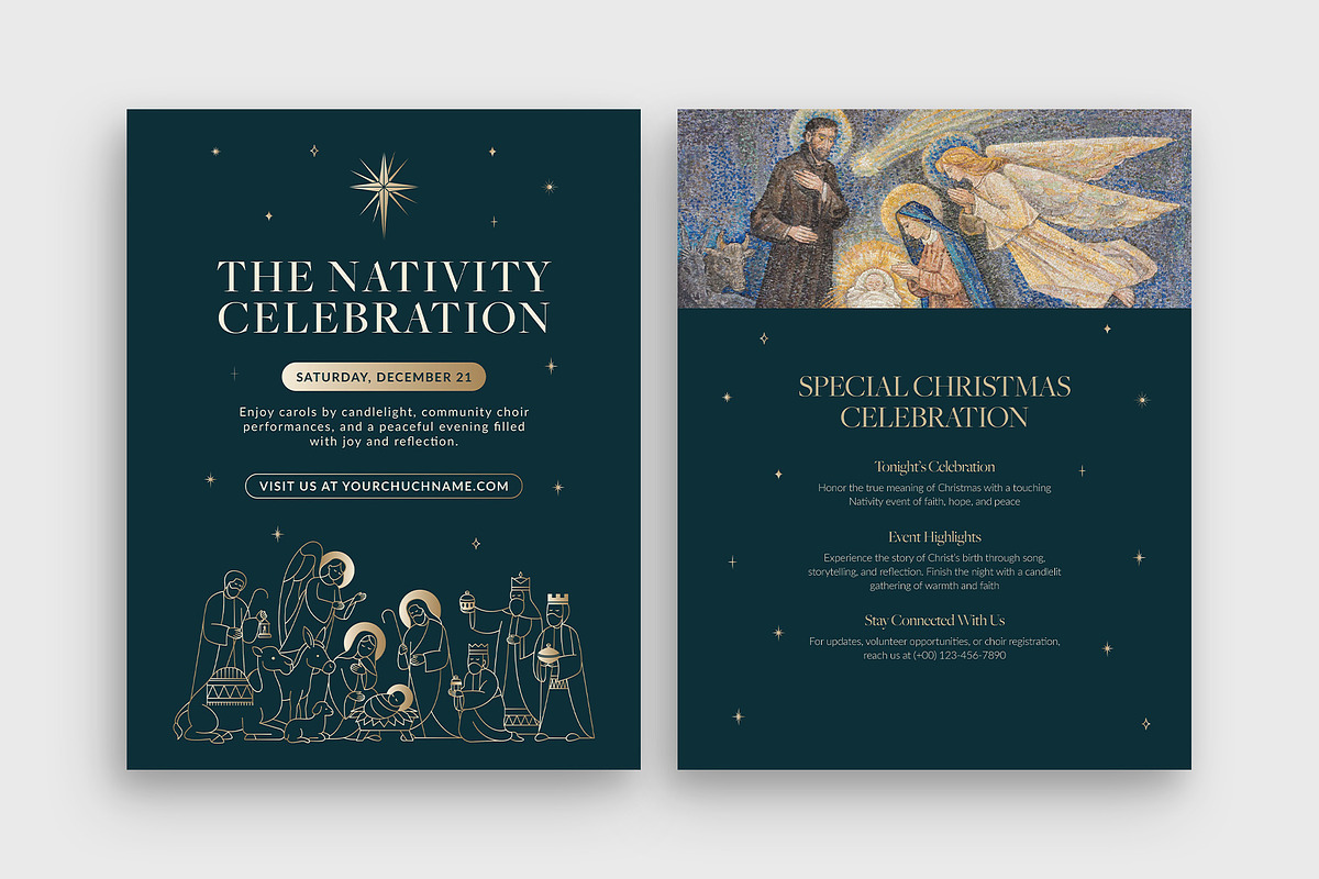 Nativity Flyer Template, a Flyer Template by BrandPacks