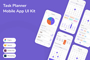 Task Planner Mobile App UI Kit, an UI Kit Template by Betush