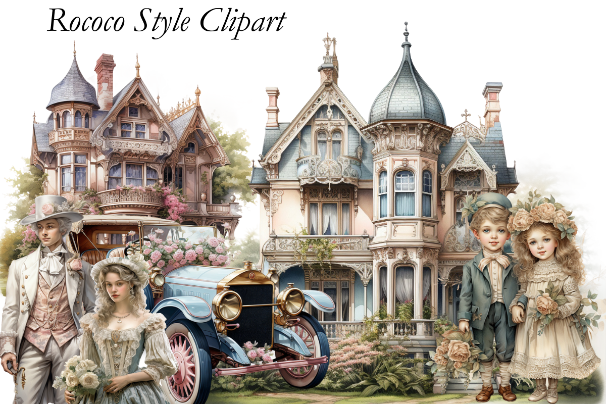 Rococo Style Clipart, an Illustration by Digital Xpress