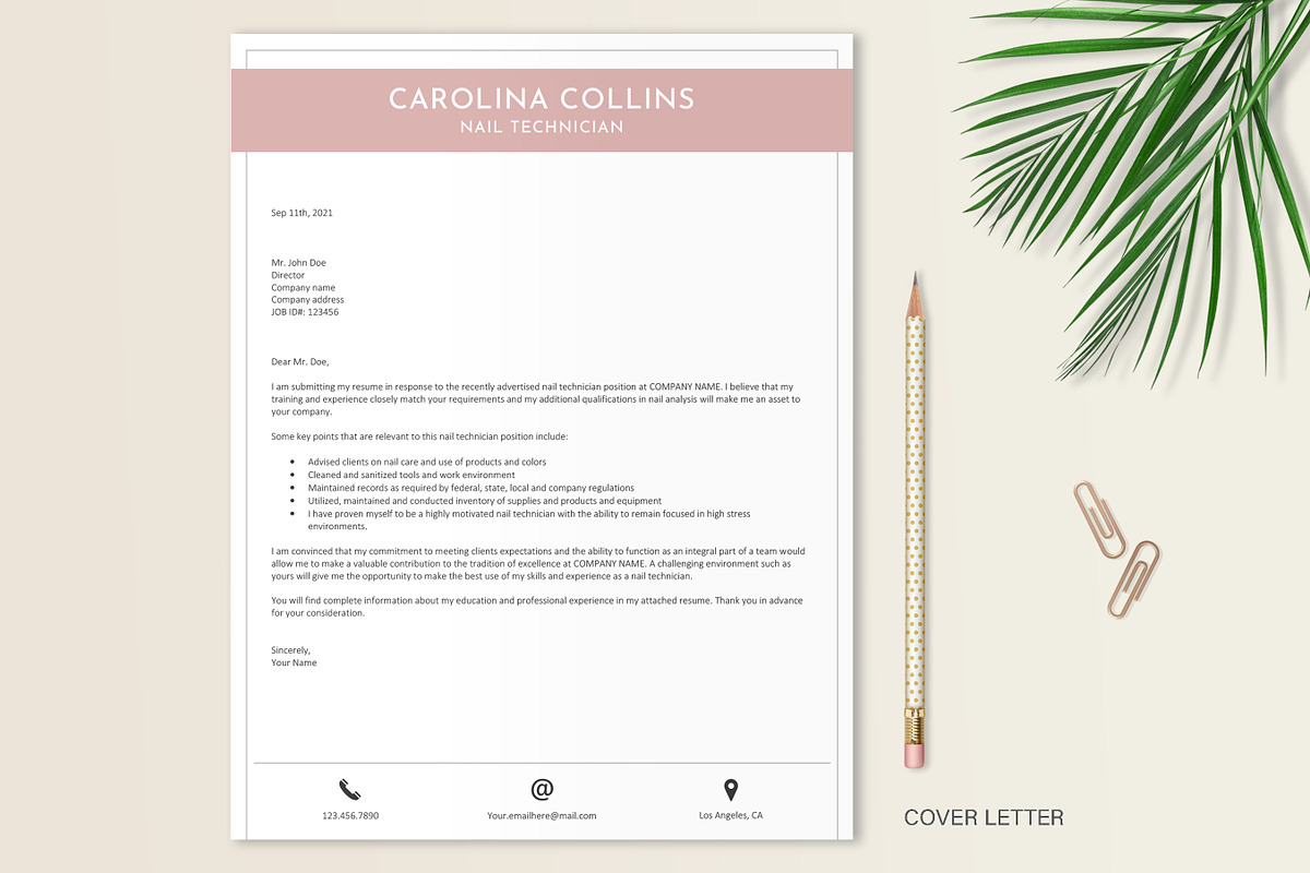 Nail Tech Resume Template Design, a Resume Template by Stanin Studio ...