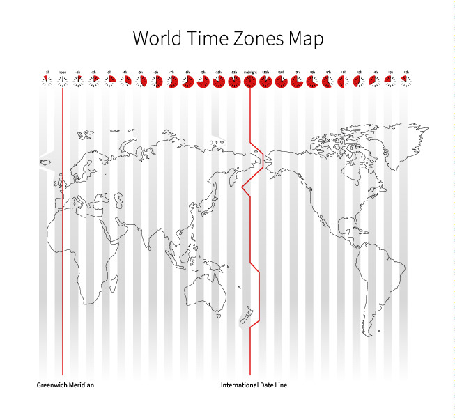 World Time Zones Map, an Illustration by BestPics