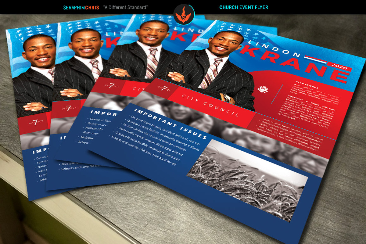 Political Candidate Flyer Template, a Flyer Template by SeraphimChris