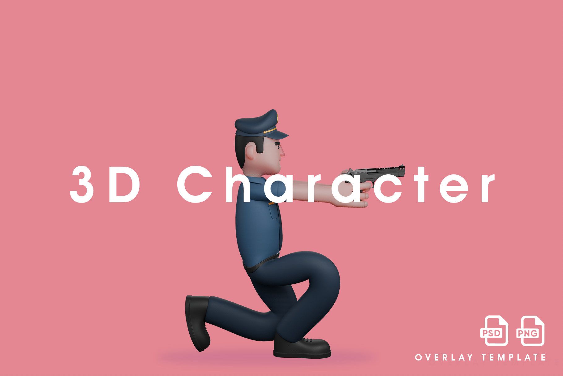 Police kneeling while pointing a gun, a Person Illustration by ...