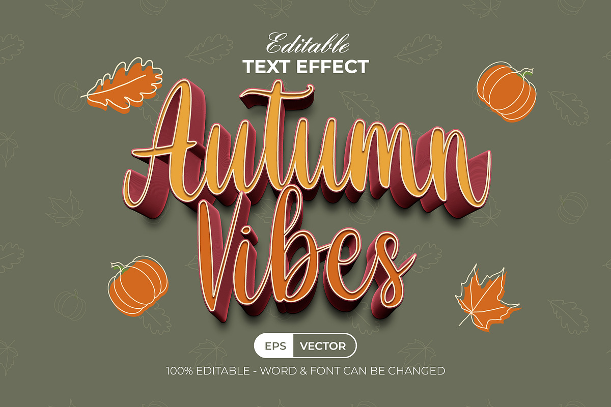Autumn Text Effect 3D Style, a Layer Style Add-On by Mockmenot