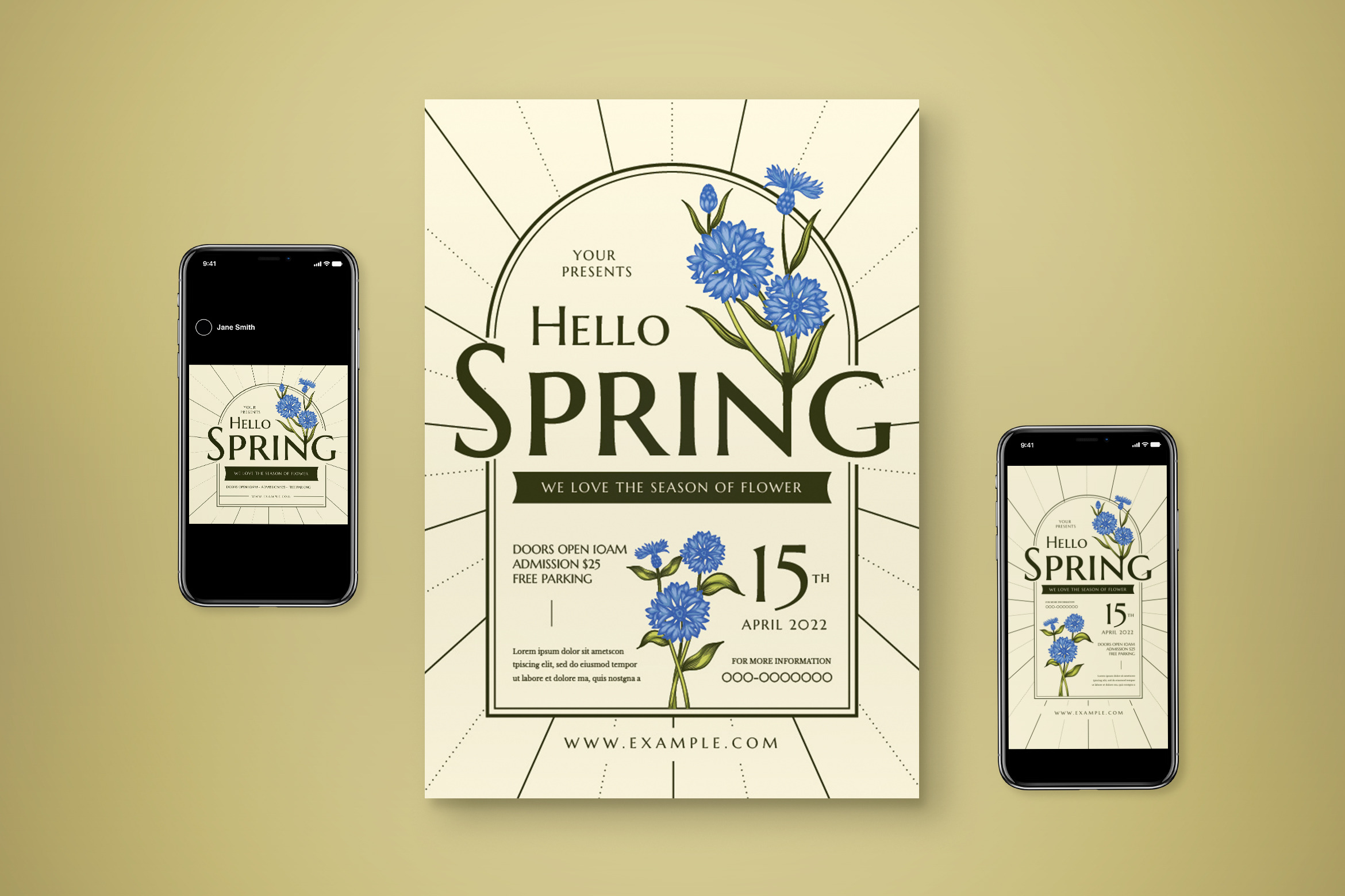 Hello Spring Flyer Set, a Flyer Template by graphicook