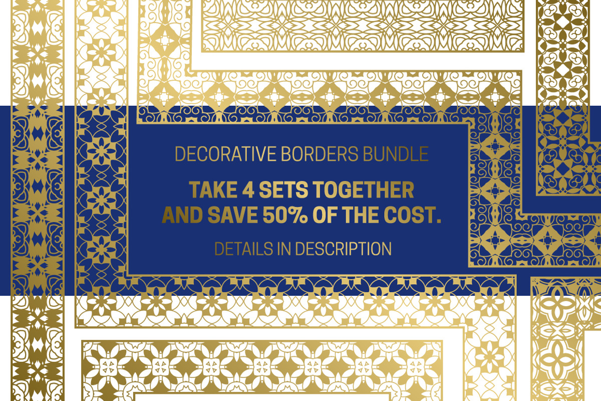 Decorative borders bundle, a Brush Add-On by Guten Tag Vector