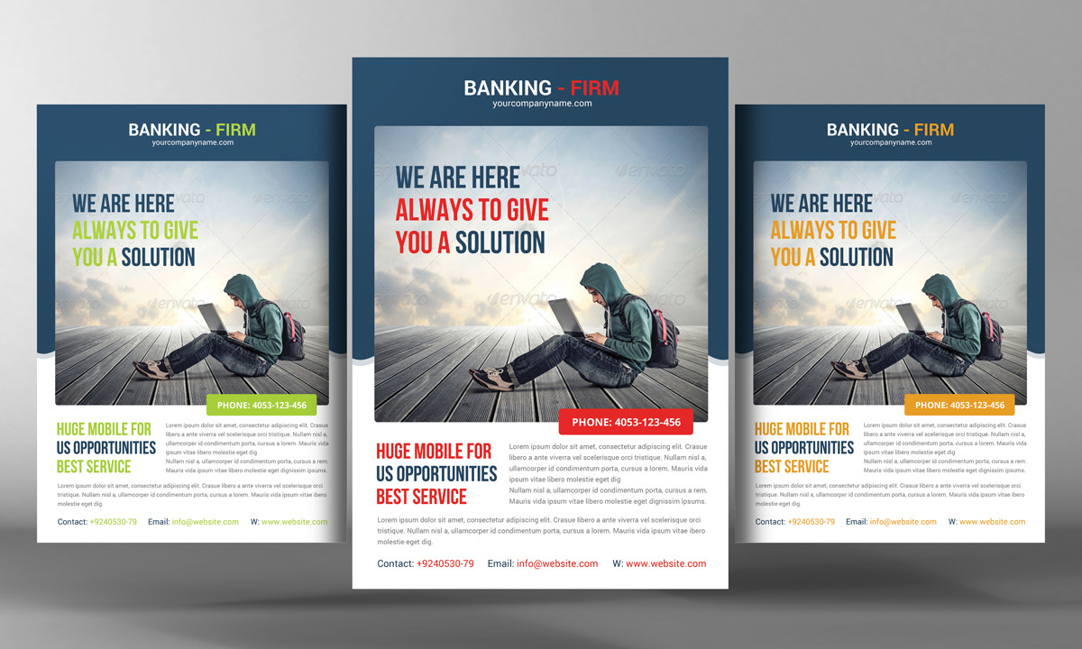 Banking Business Flyer Template, a Flyer Template by graphicforest