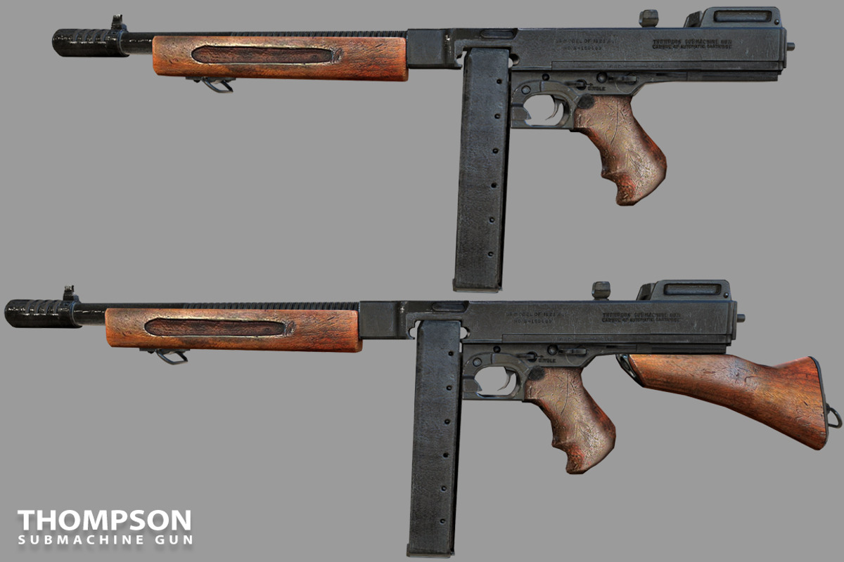 Thompson Submachine Gun, an Object 3D Model by Beatheart Creative Studio