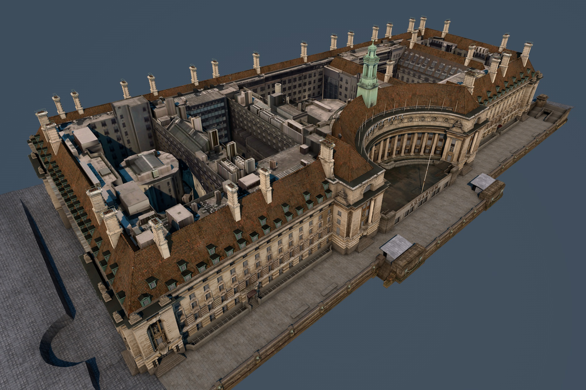 County Hall, London, UK, an Architecture 3D Model by Vertex Modelling