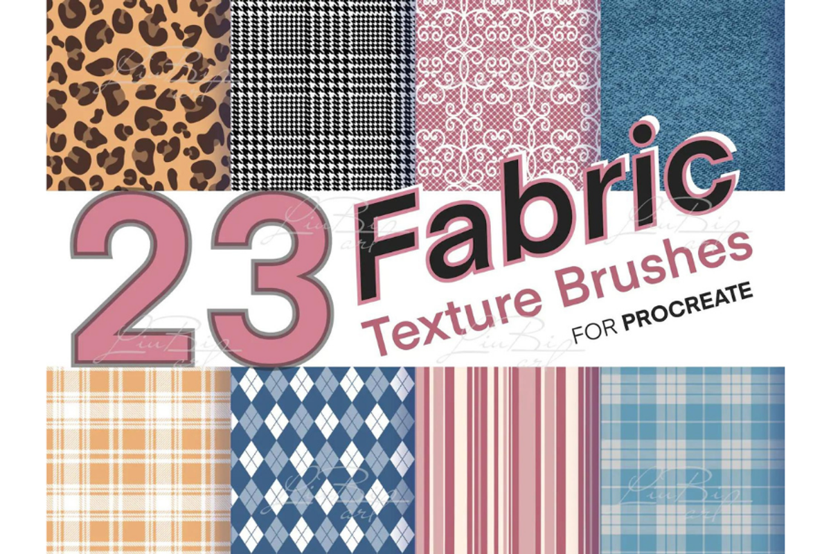 23 Procreate Fabric Textile Brushes, a Brush Add-On by LiuBi Art