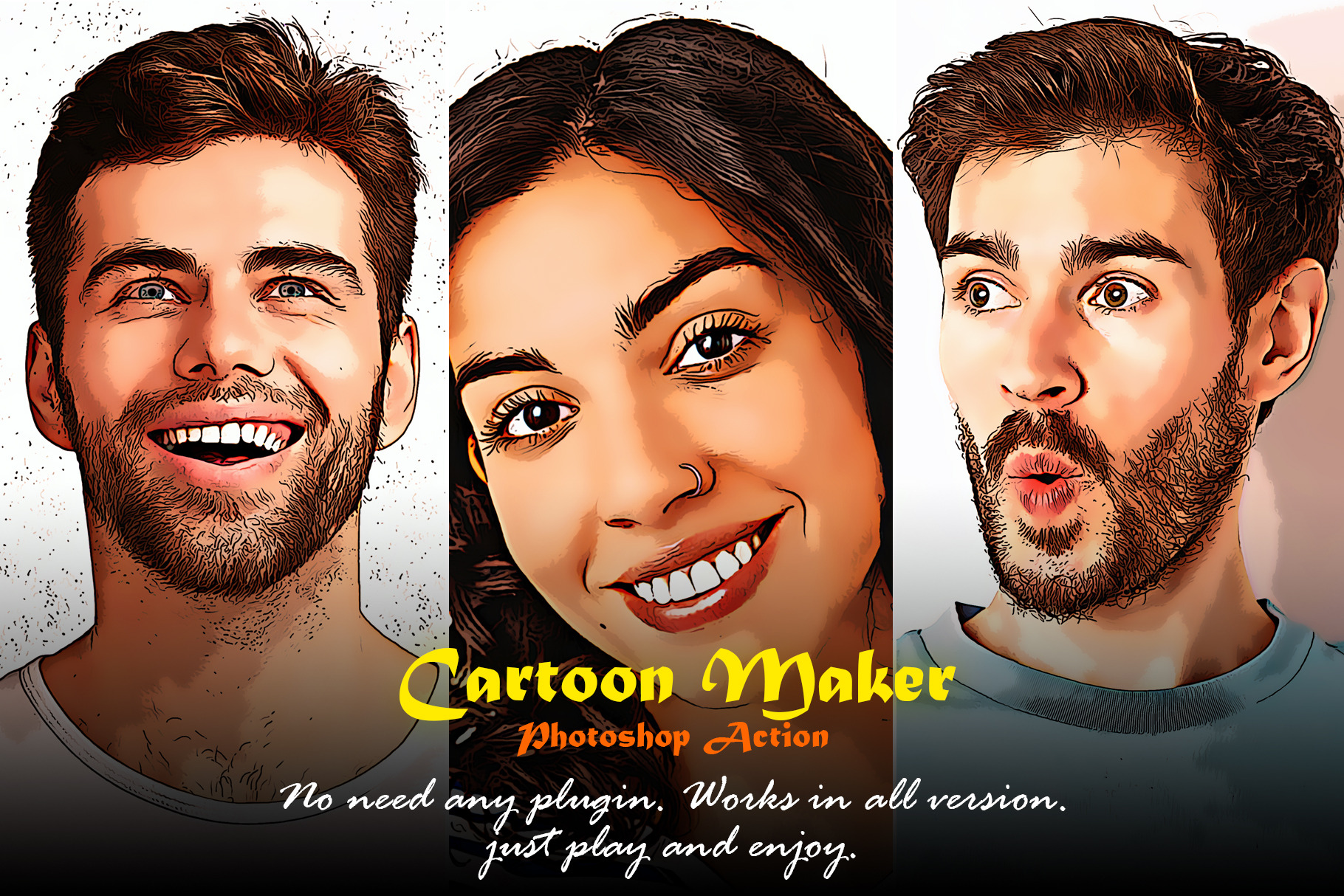 Cartoon Maker Photoshop Action, an Action Add-On by DesignCave