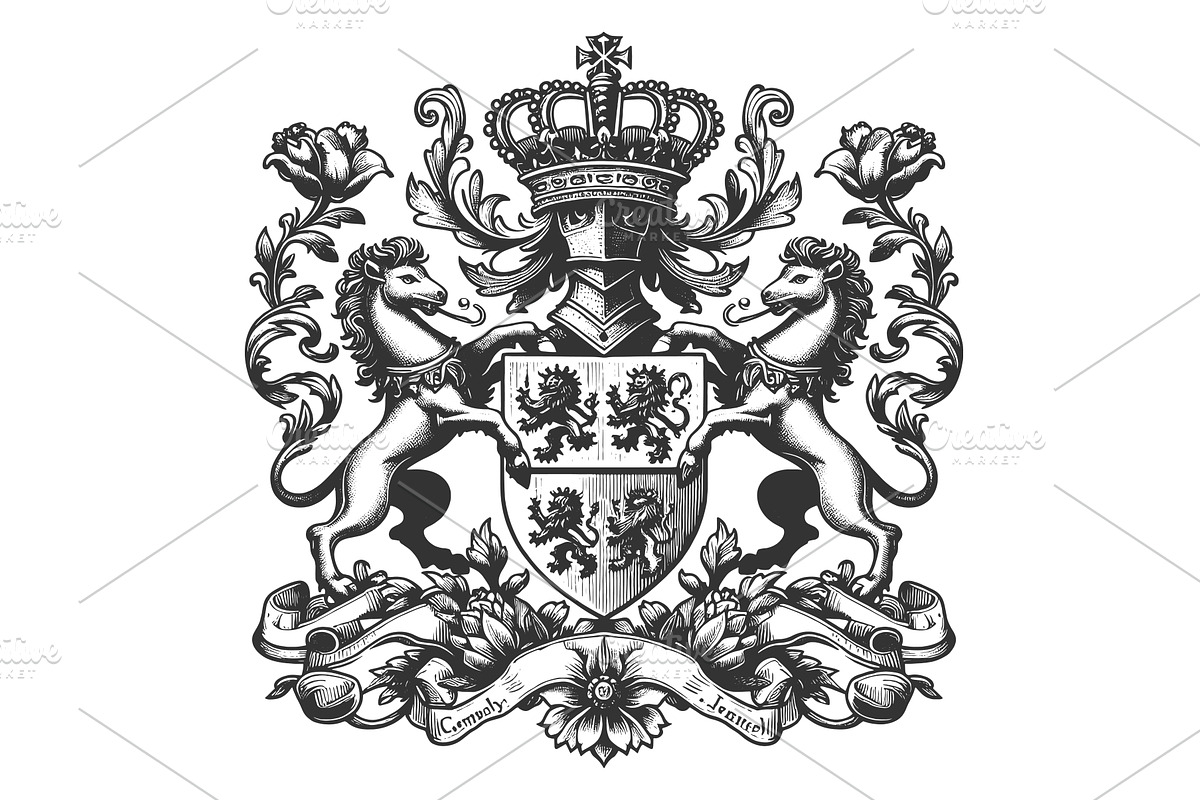 Vintage Heraldic Crest Crown, an Object Illustration by AlexArt