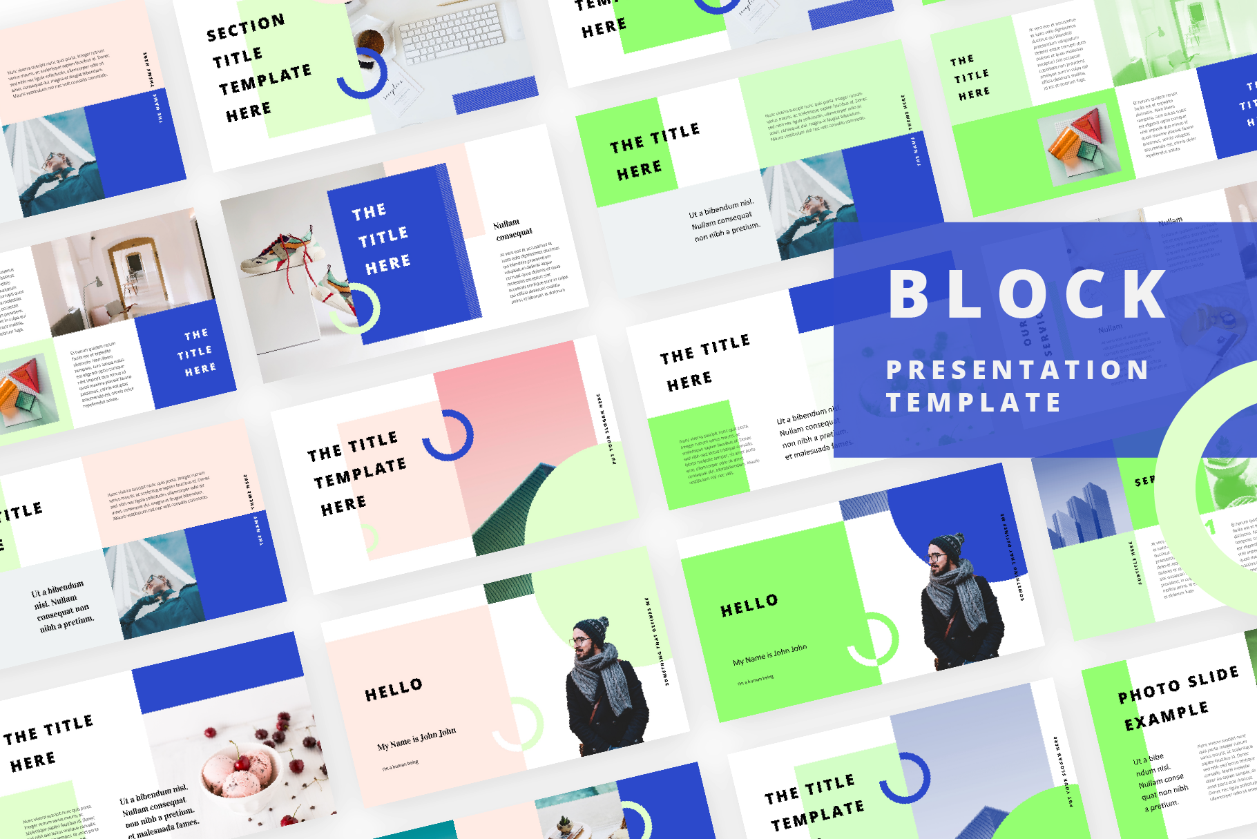 Block Google Slides - 2 Color Themes, a Presentation Template by chio ...