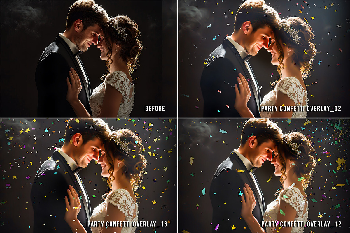 Party Confetti Transparent overlays, a Layer Style Add-On by Walllow ...