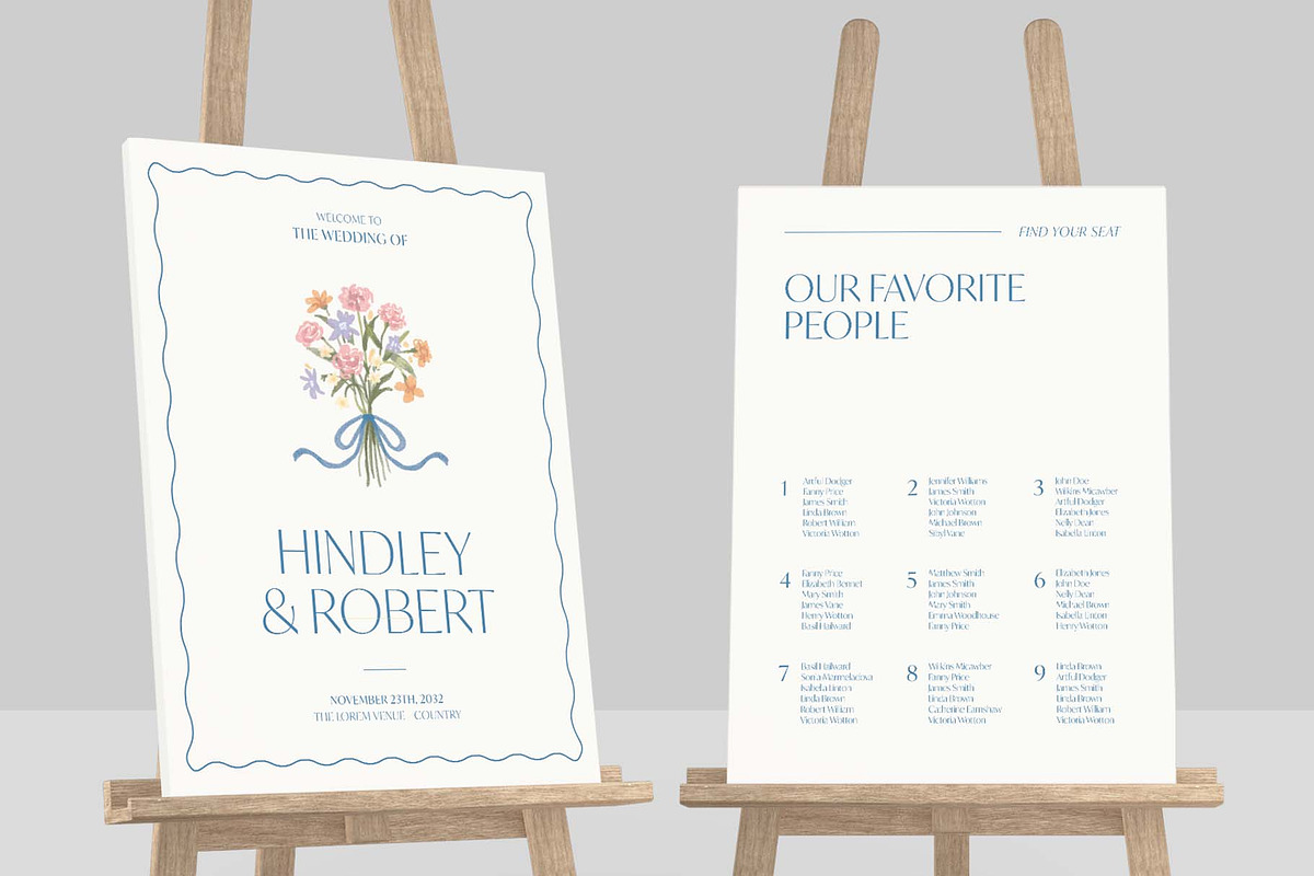Wedding Welcome Sign & Seating Chart, a Poster Template by BrandPacks ...