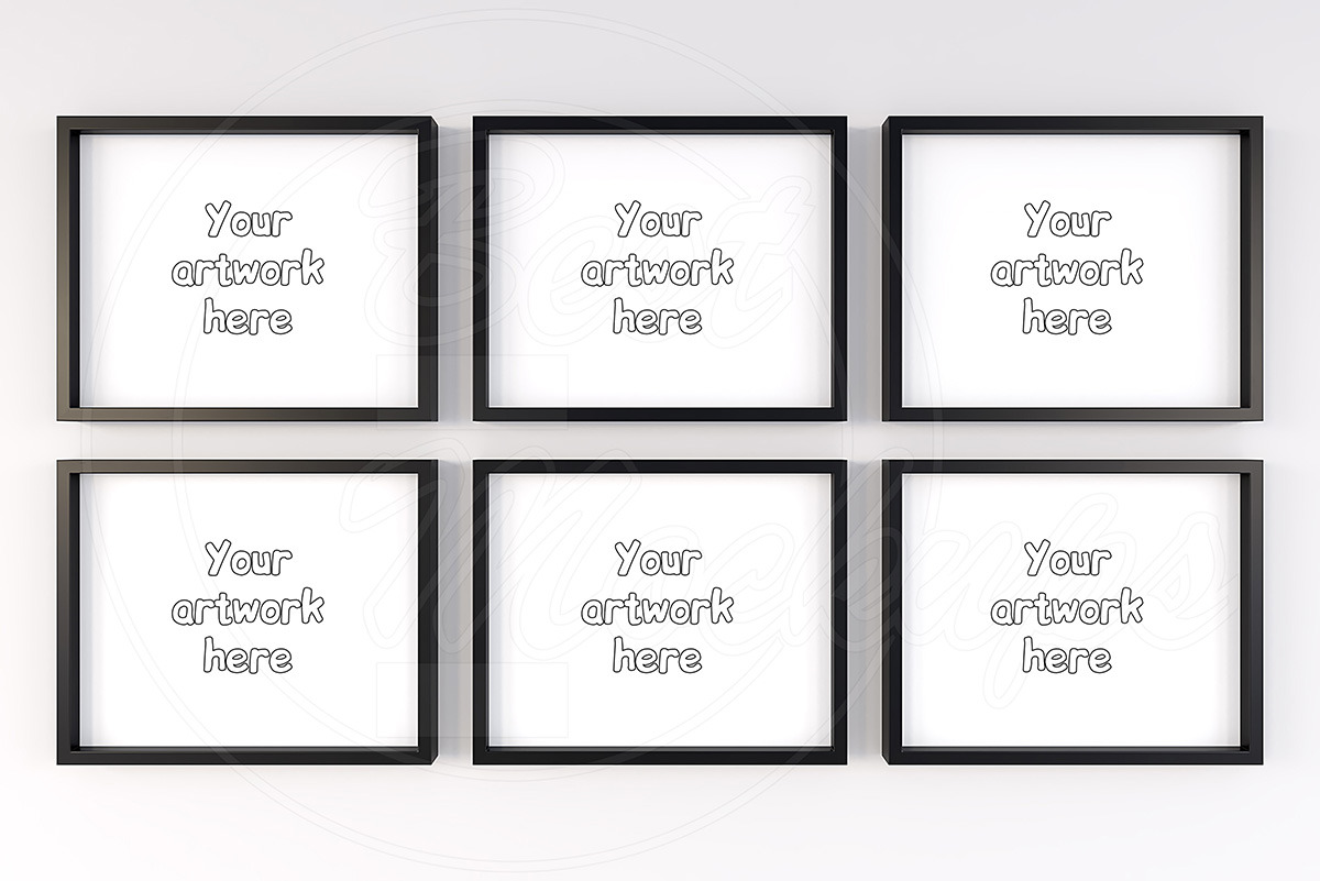 Universal frame mock white backdrop, a Print Template by BestMockups