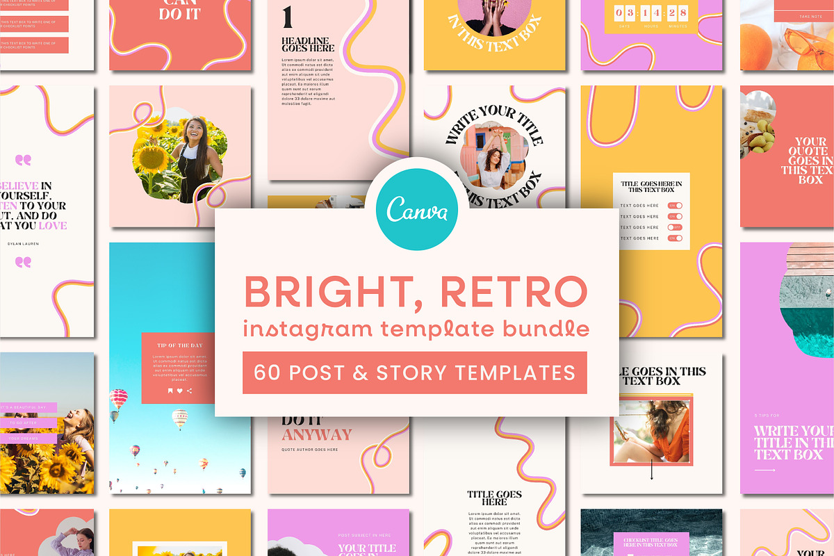 Bright Instagram Template Bundle, a Social Media Template by Templatez.Co