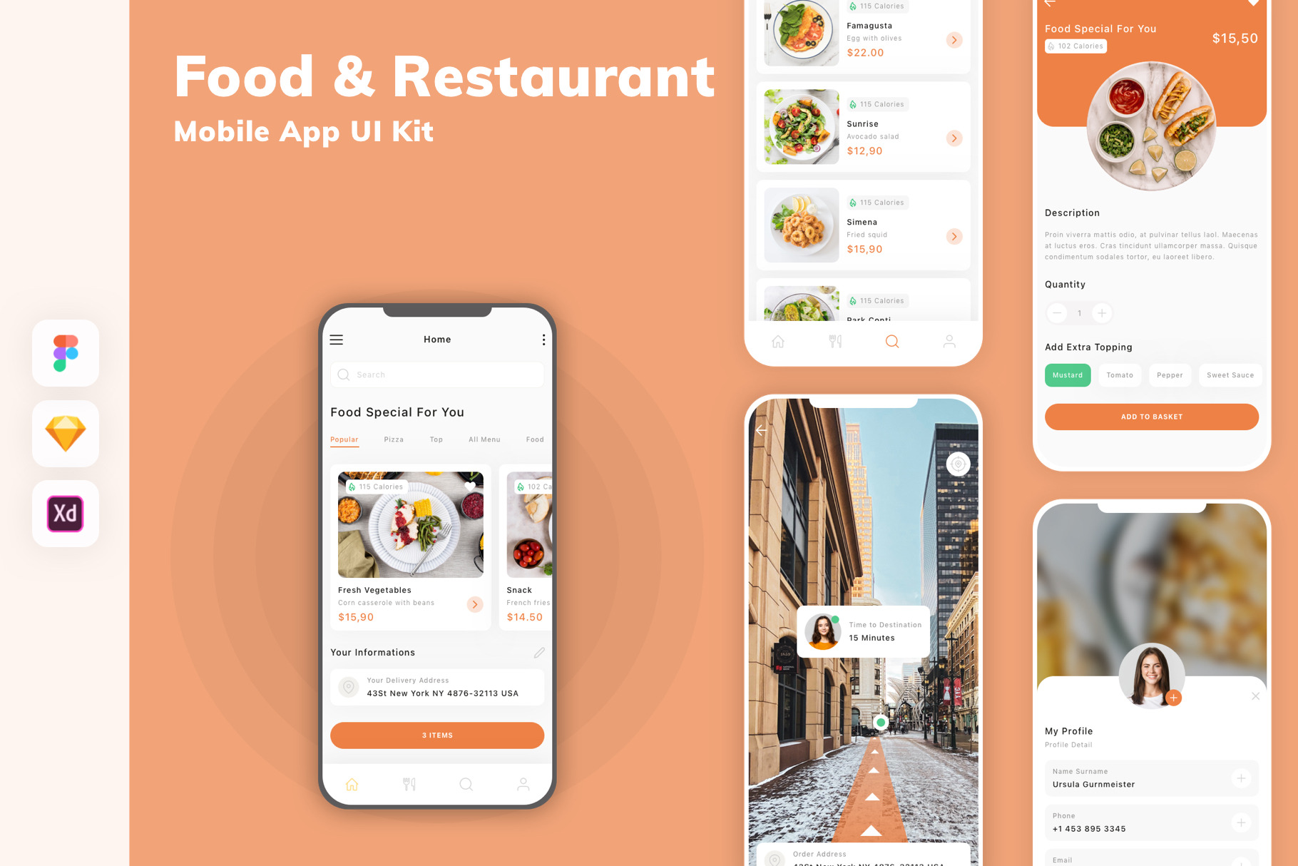 Food & Restaurant Mobile App UI Kit, an UI Kit Template by uicube
