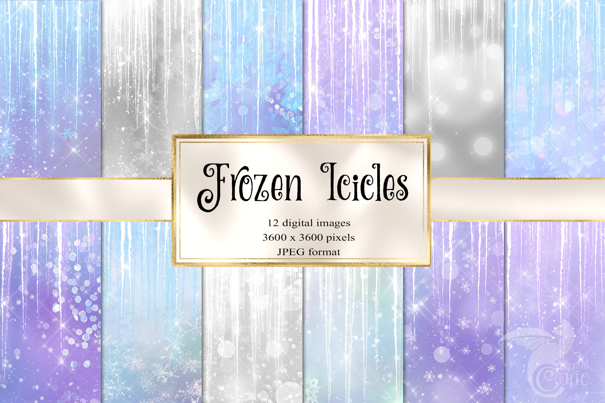 Frozen Icicles Digital Paper, a Texture Graphic by Digital Curio ...