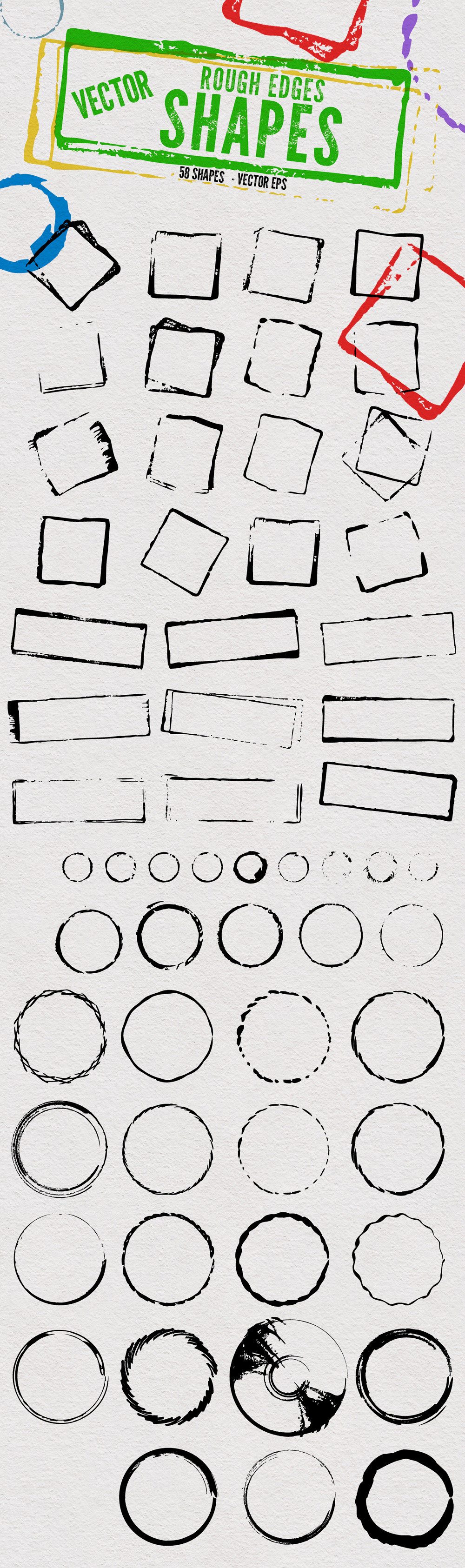 Vector Rough Edges Shapes, a Texture Graphic by DesignWorkz | Creative ...