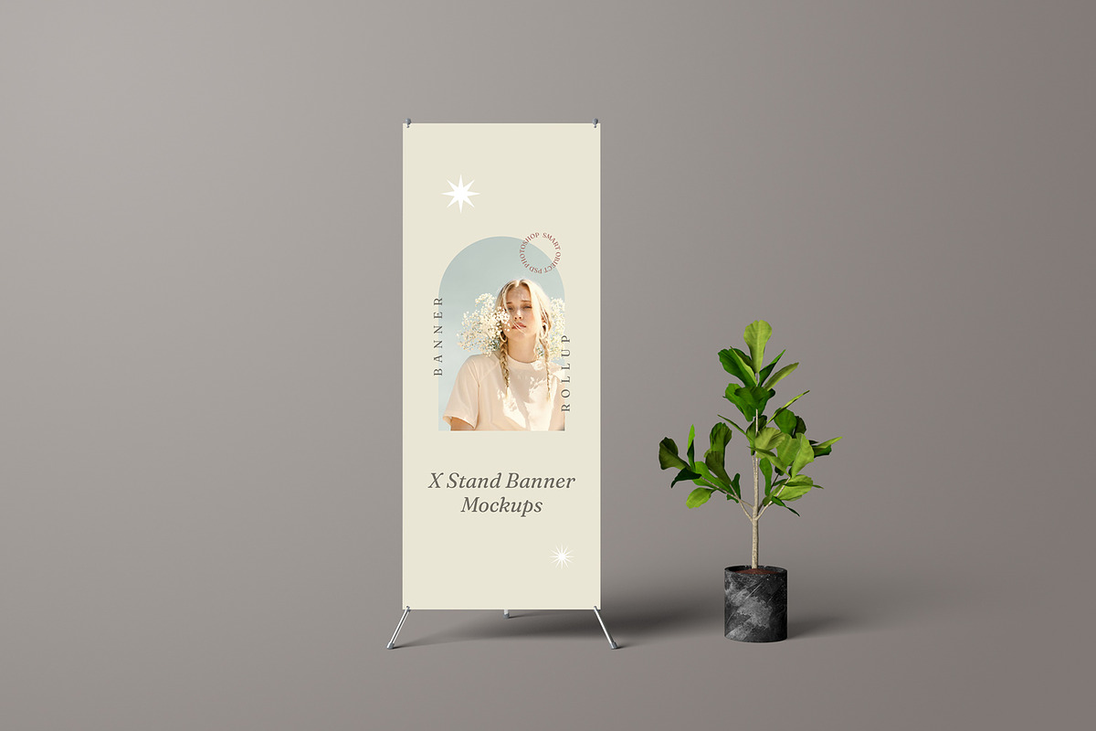 X Stand Banner Mockups, a Print Template by artimasa