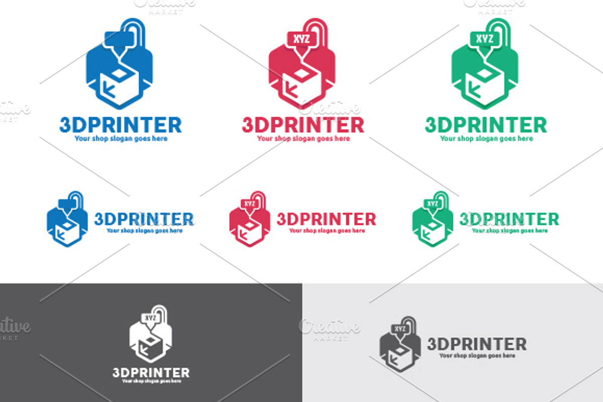 3D printer Logo, a Branding & Logo Template by WheelieMonkey