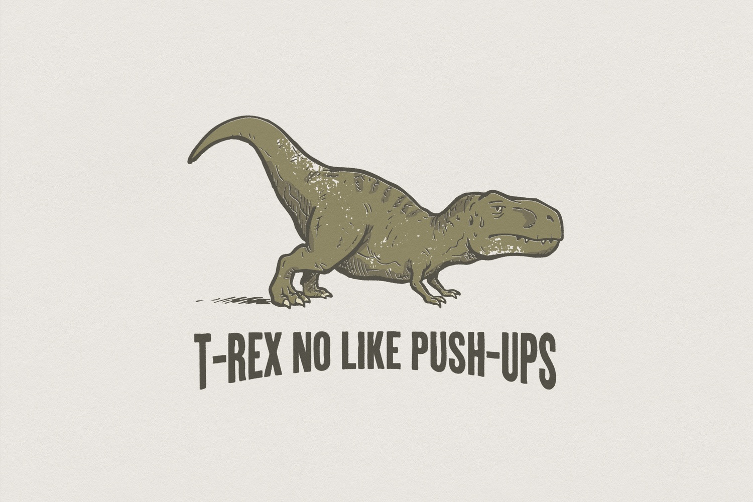 T-Rex No Like Push-Ups PNG, Funny, an Illustration by SharpMarketplace