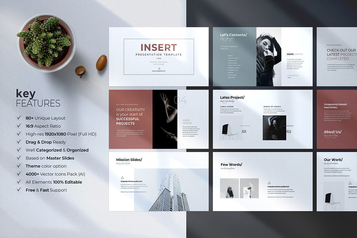 Insert Modern PowerPoint Template, a Presentation Template by WhiteGraphic
