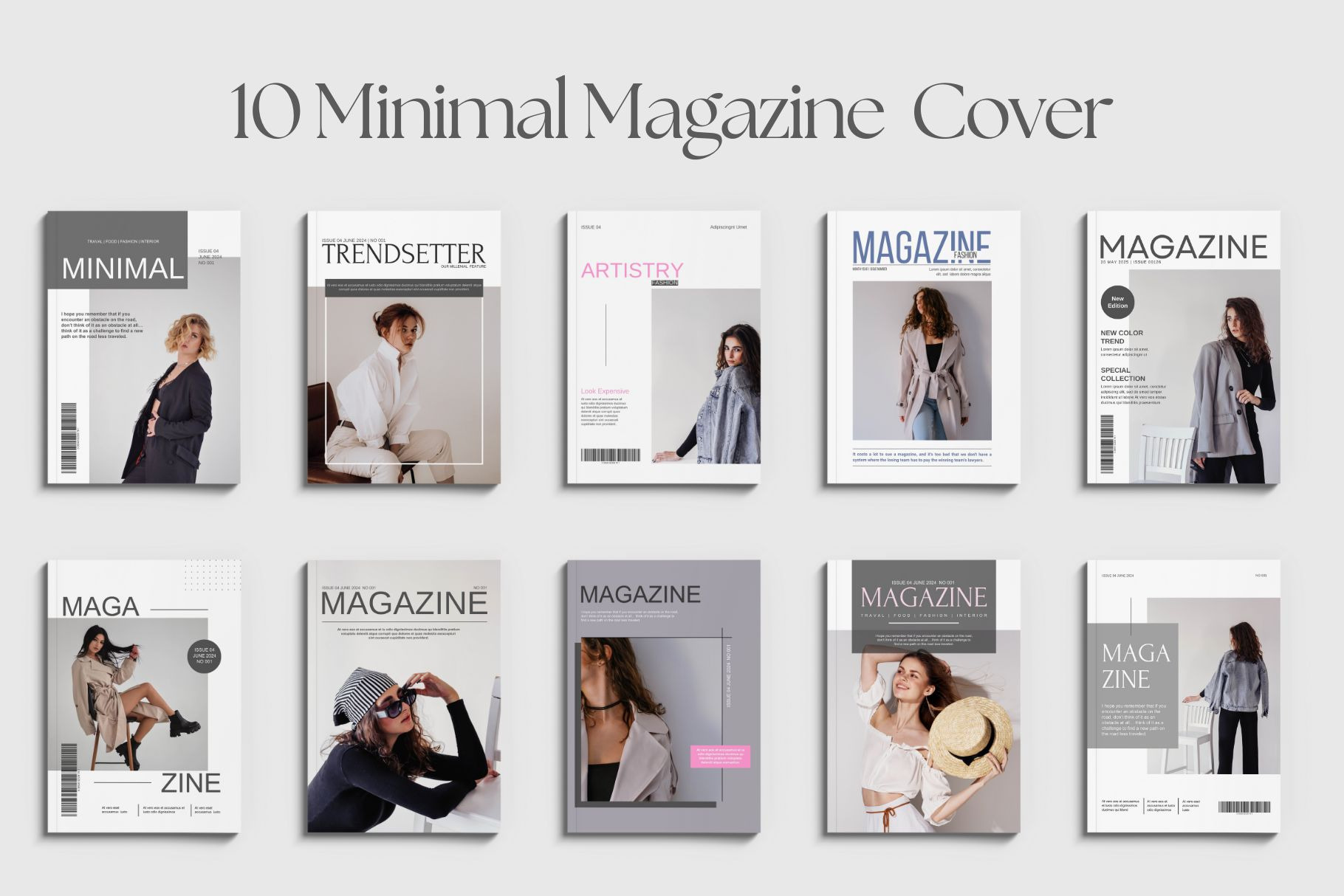 Minimal Magazine Cover Canva Templates