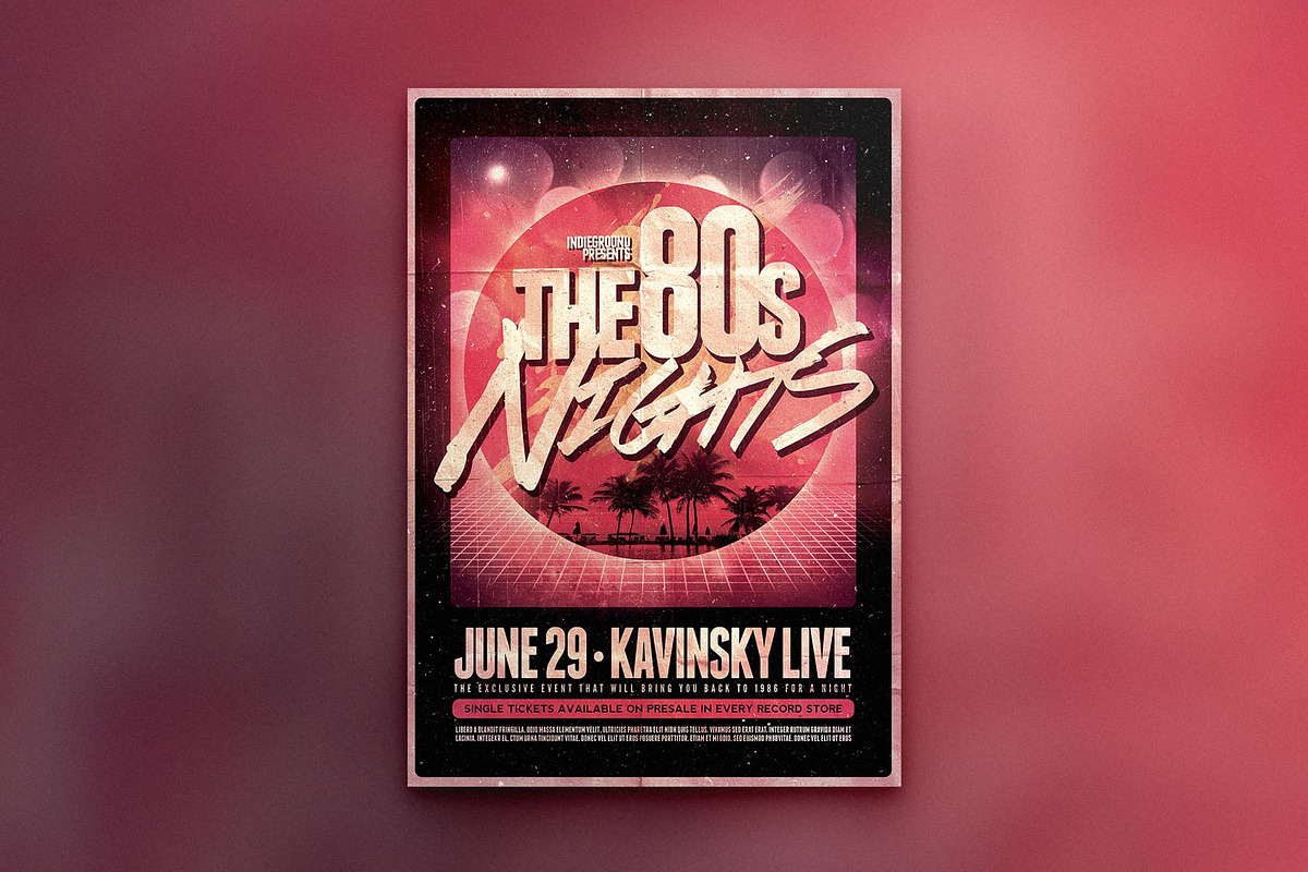 80s Flyer Template Vol.2, a Flyer Template by Indieground Design Inc.