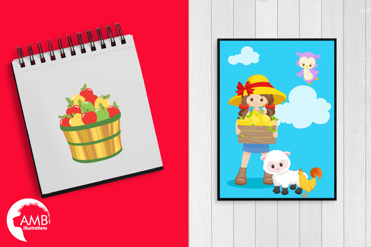 On the farm clipart bundle AMB-1494, an Animal Illustration by ...