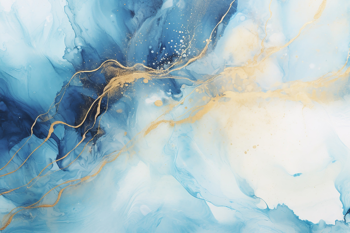 Blue and gold Pastel Ink Textures, a Background Graphic by Squirrel Tail