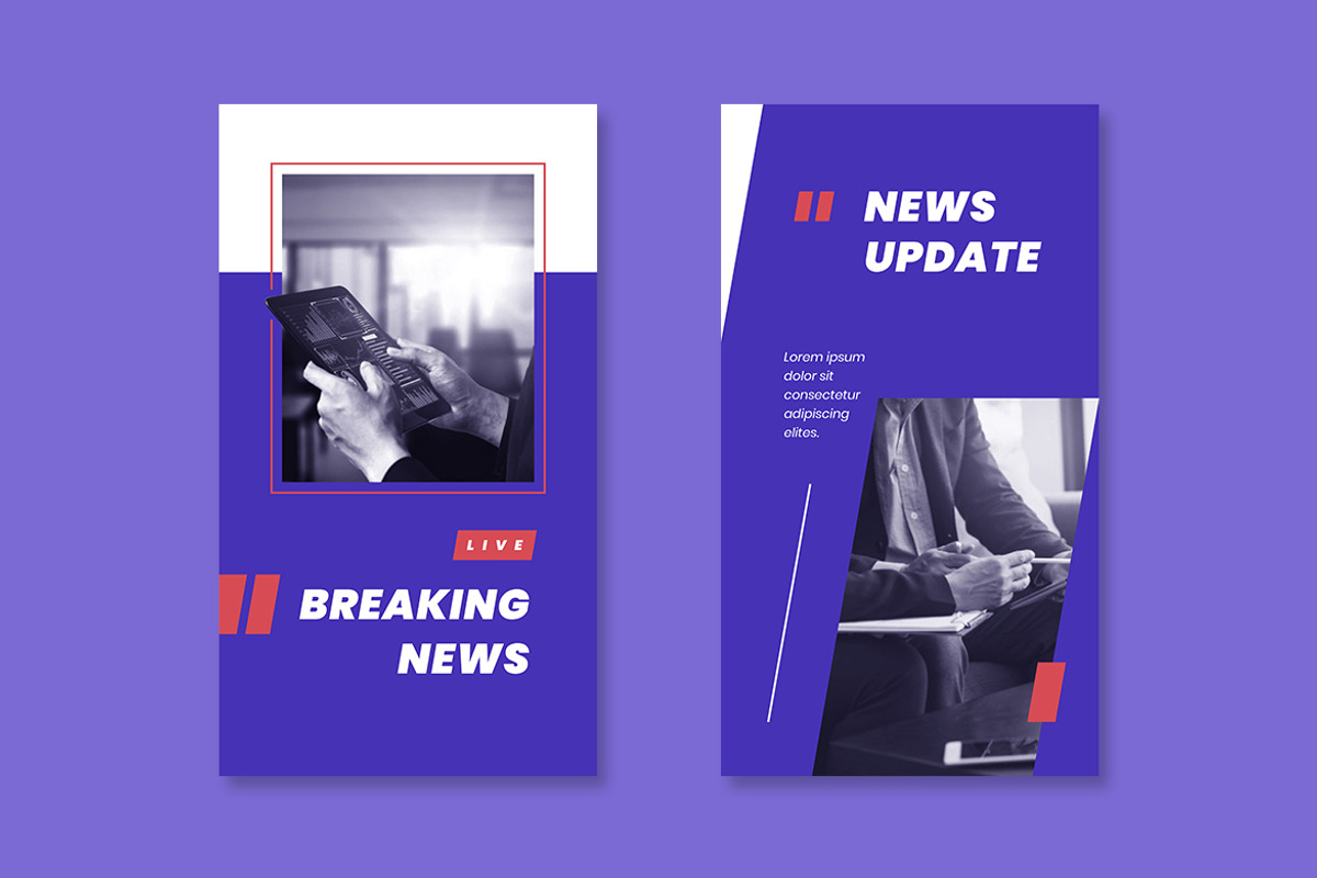 Breaking News Instagram Stories, a Social Media Template by MikroType Std