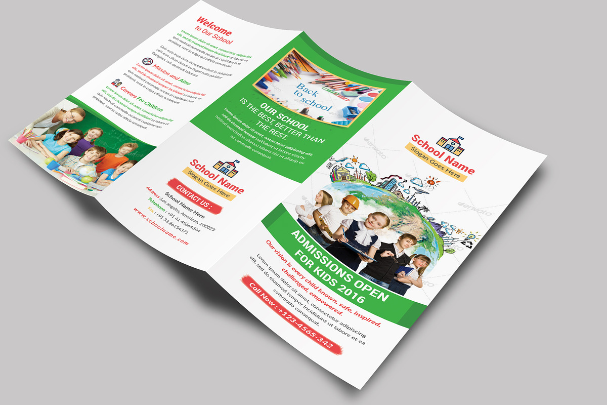 School Trifold Brochures, a Brochure Template by Creative designer
