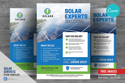 Solar Solutions Flyer, a Flyer Template by PSDPixel