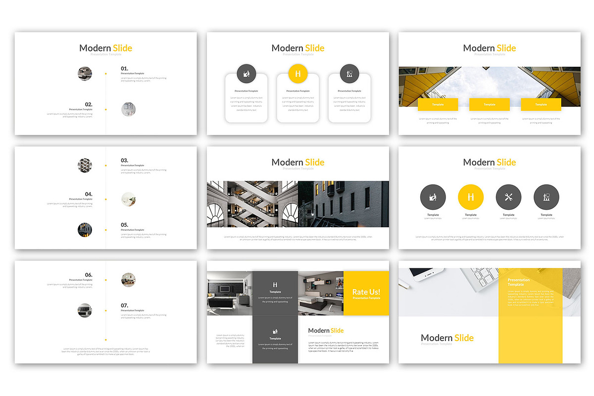 Yellow Modern Presentation Template, a Presentation Template by ...
