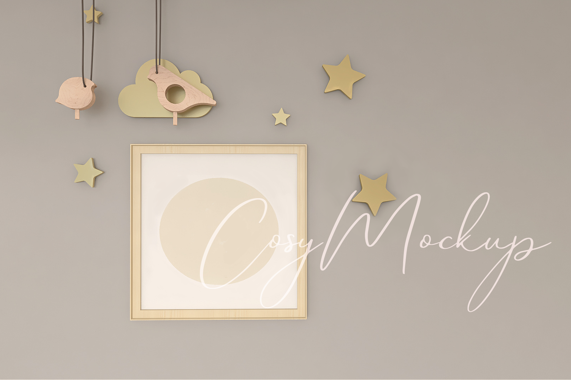 Cute Nursery Wall Frame Mockup, a Mockup by RivusArt