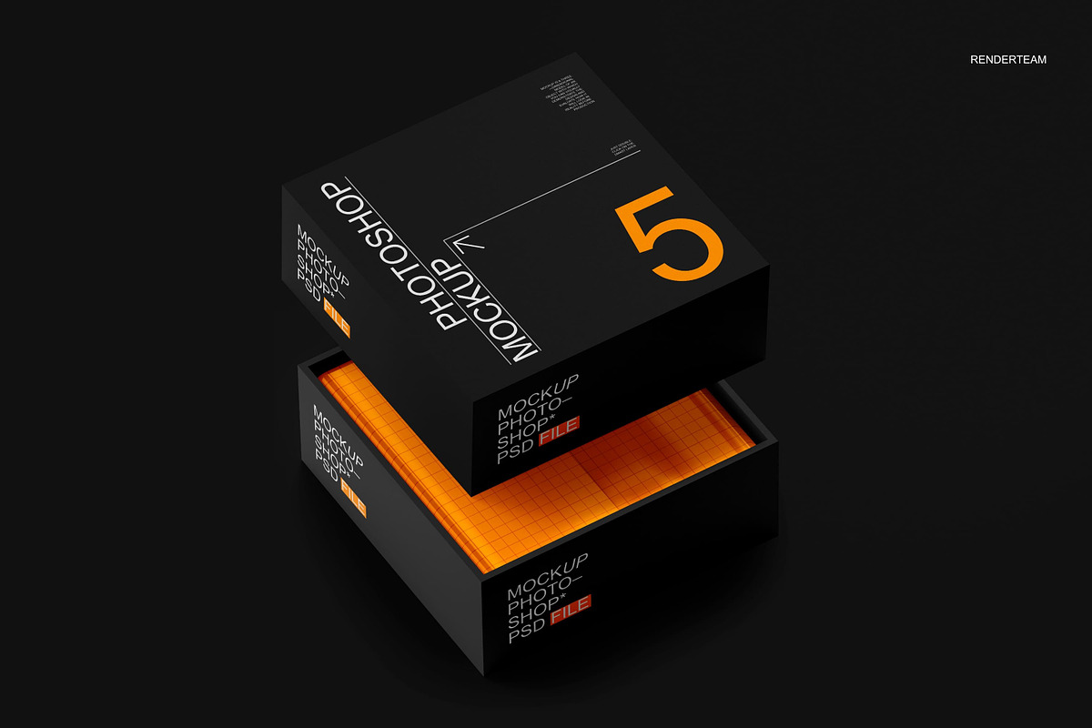 Paper Box Mockup Set (4 PSD)