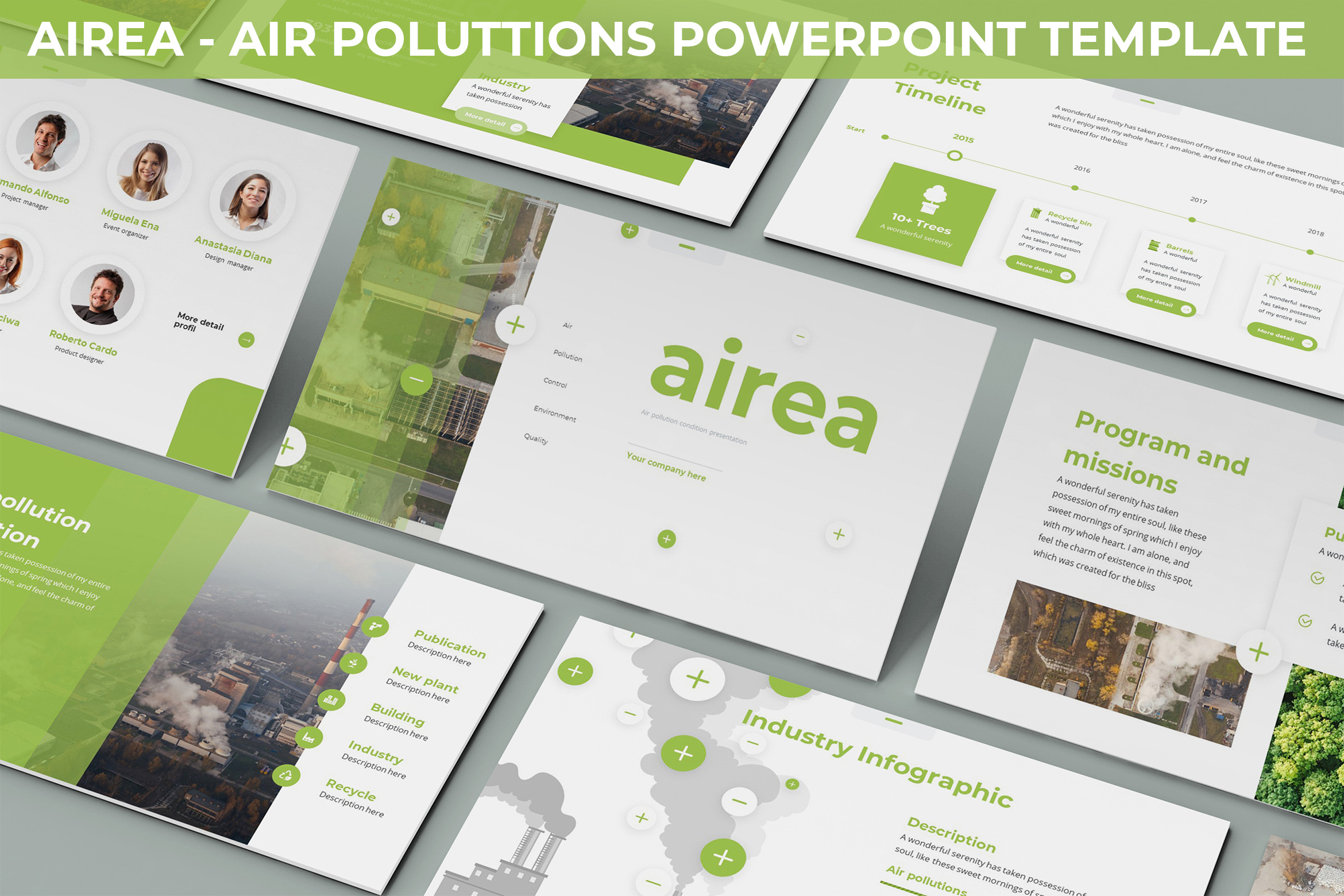 Airea - Air Pollutions Powerpoint, a Presentation Template by ...
