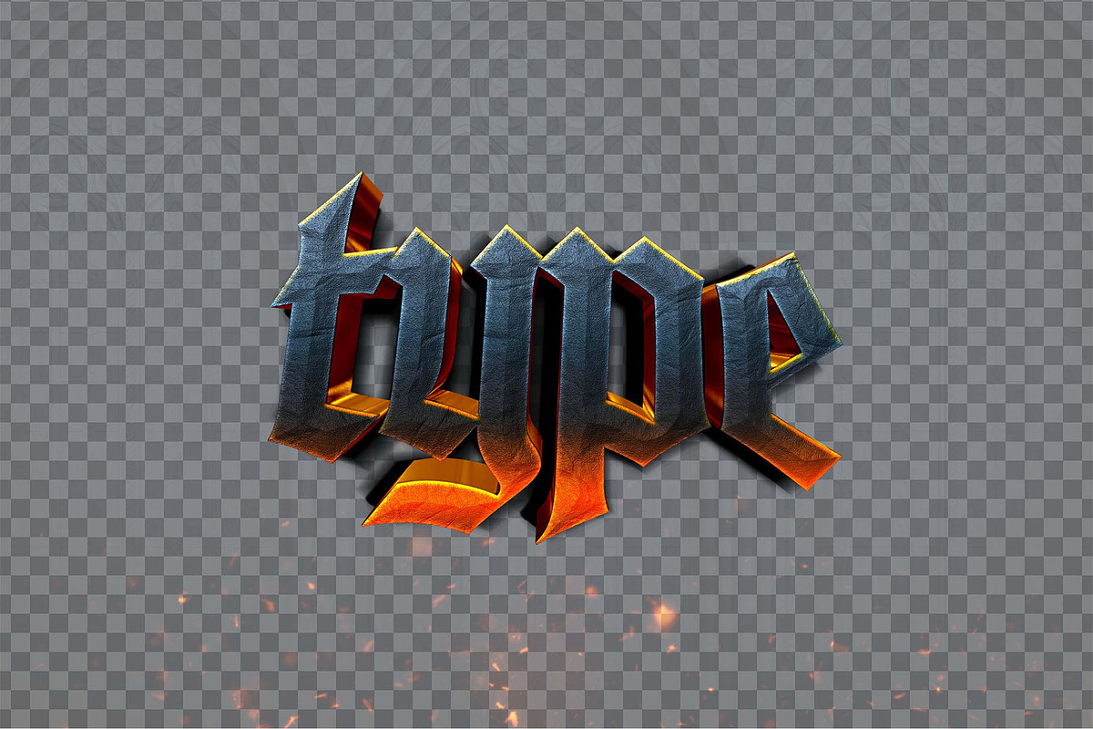 Gothic 3D Text Effect Template, a Layer Style Add-On by DesignerCandies