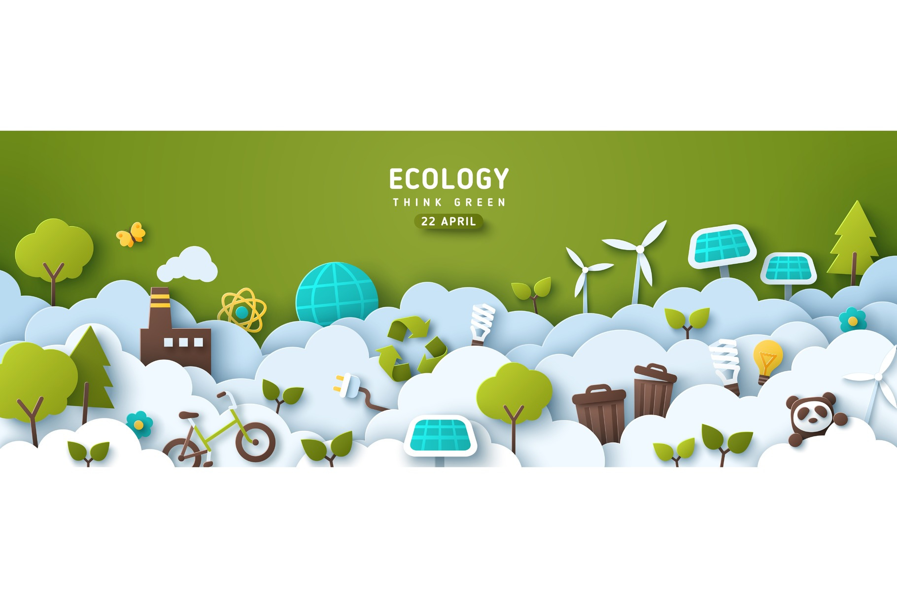 Earth Day eco banner, a Technology Illustration by kotoffei