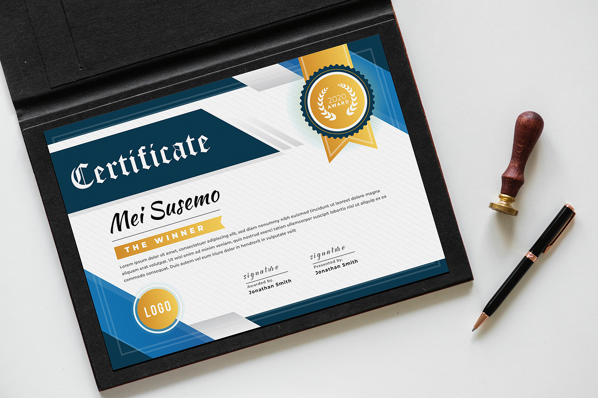 Diploma Certificate Design Template, a Stationery Template by ZAAS
