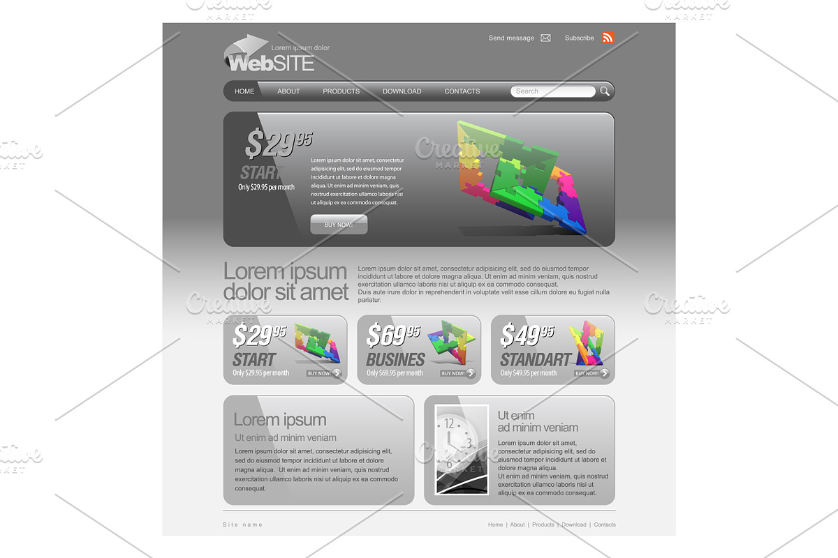 Gray Website Template, a Templates & Theme by Sunny