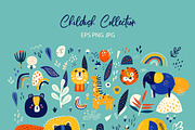Childish collection, an Animal Illustration by MoleskoStudio