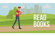 Read books vector banner template, an Object Graphic by Pavlo Plakhotia ...