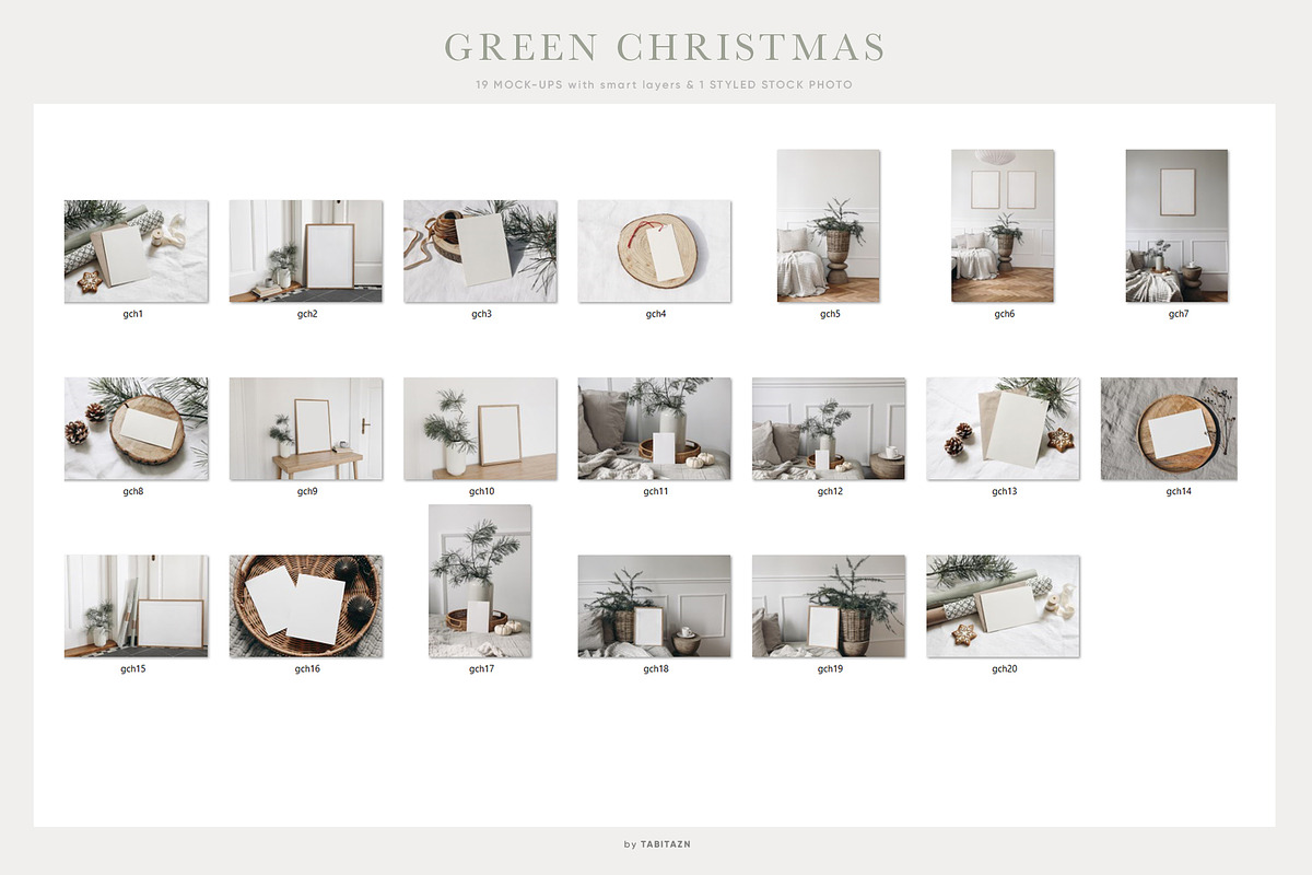 Green Christmas mockup bundle, a Stationery Template by Tabita's shop