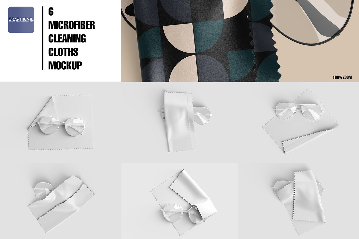 Microfiber Cleaning Cloths Mockup