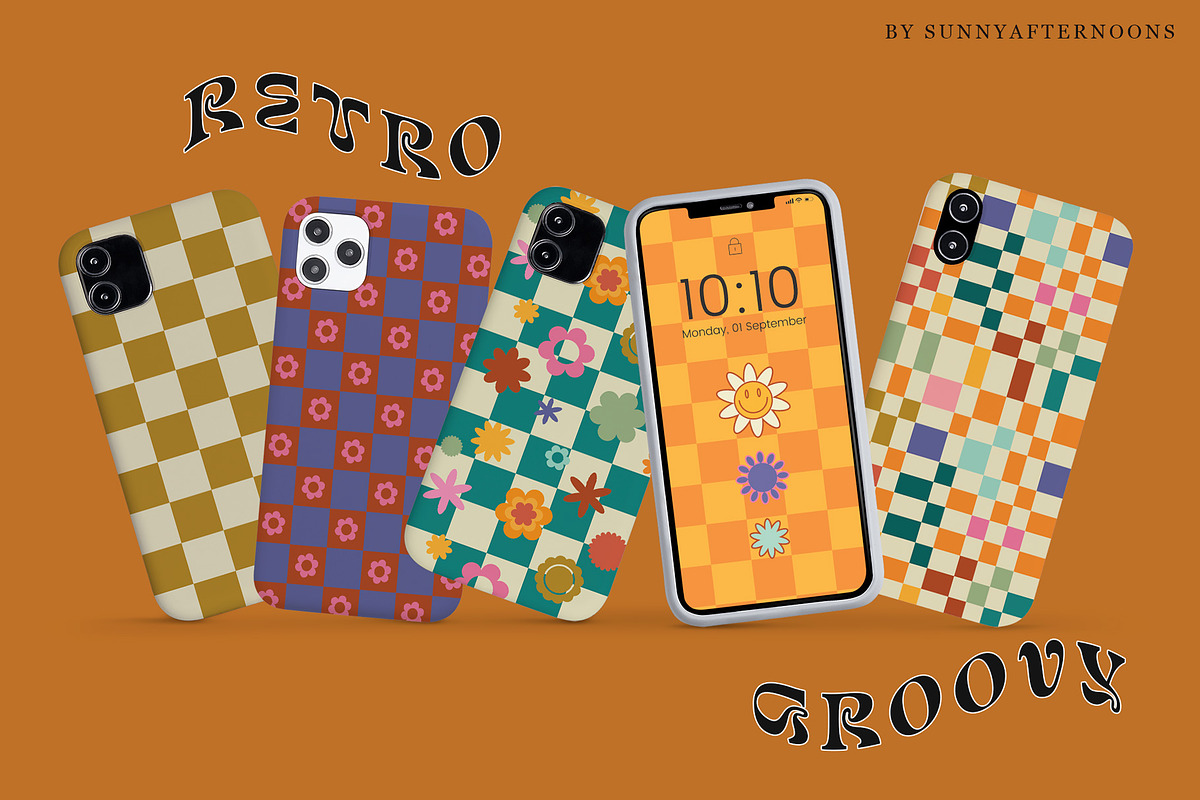 Retro Groovy Patterns, a Pattern Graphic by SunnyAfternoons