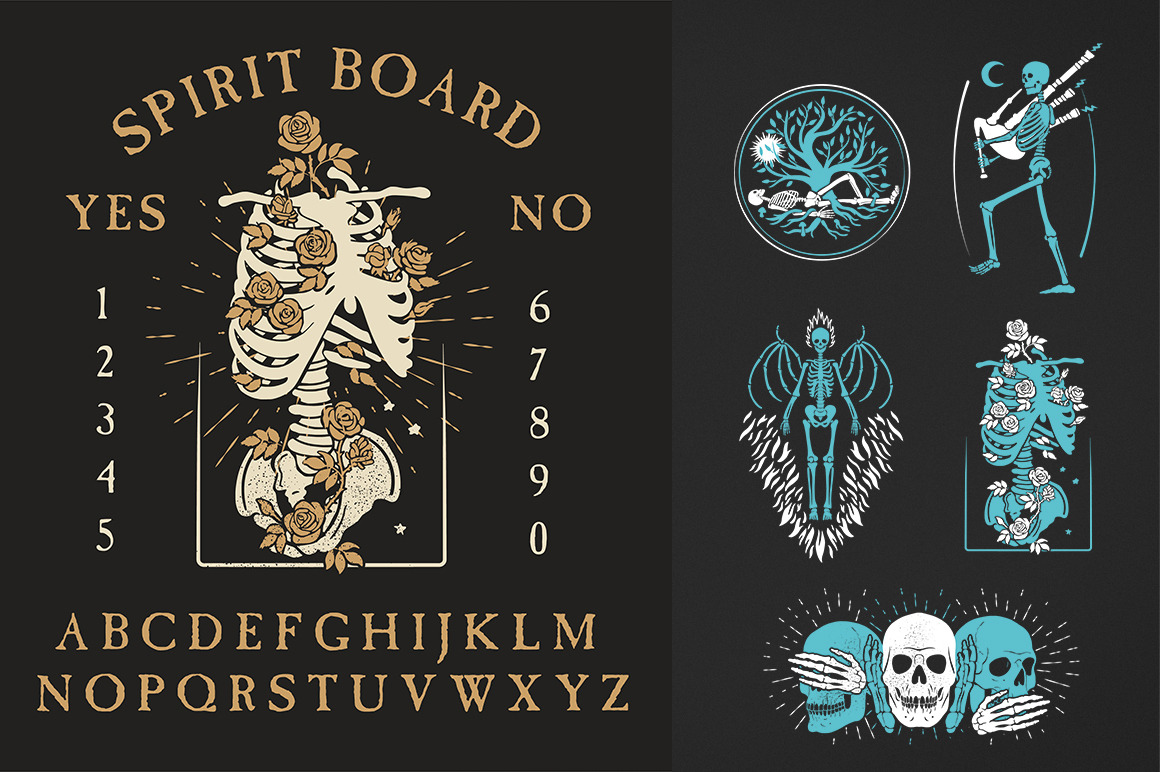 Skeletons` Logos Collection#3, a Decorative Illustration by Moloko88