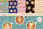 Coffee Art Cups Vector Patterns, a Pattern Graphic by nadyabasos